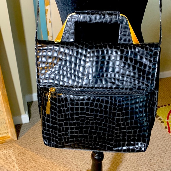 Rodo | Bags | Vintage Authentic Rodo Black Croc Embossed Bag | Poshmark